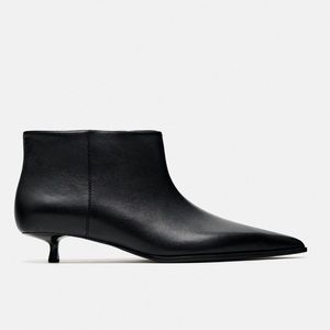 Zara | Shoes | Zara 0 Leather Kitten Heel Ankle Boots | Poshmark
